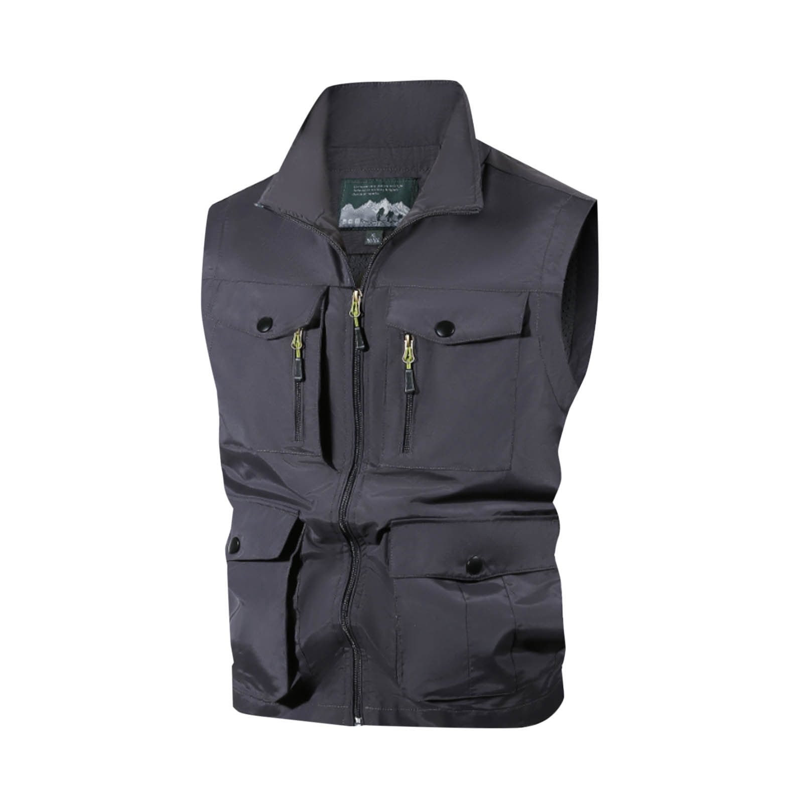 Cargo Jacket for Men with Pocket Work Vest Fishing Vests Travel Vests ...