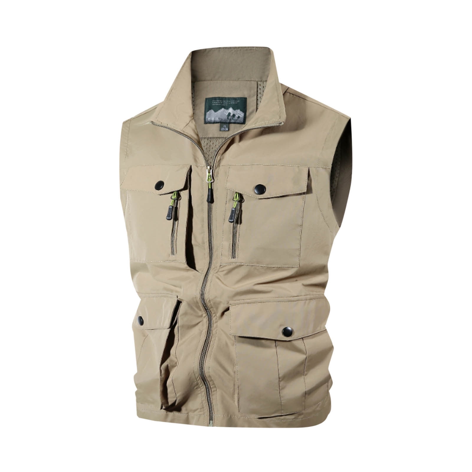 Cargo Jacket for Men with Pocket Work Vest Fishing Vests Travel Vests ...