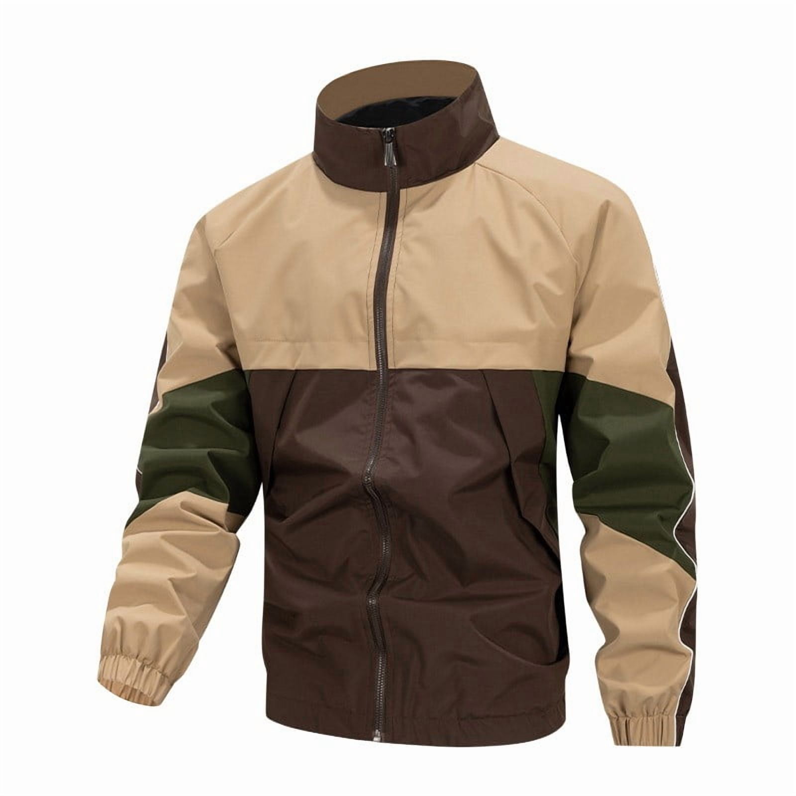 Cargo Jackets For Men Windproof Outdoor Casual Workout Coat Stand ...