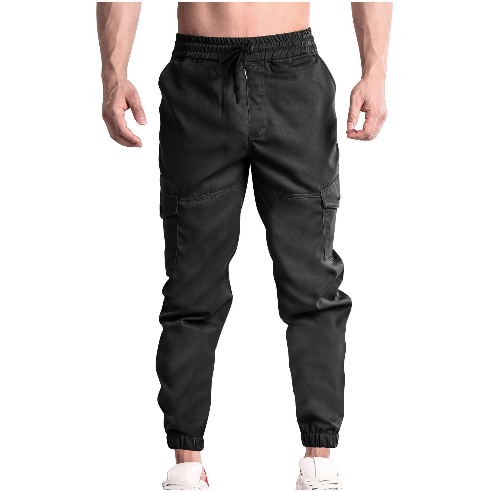 Cargo Joggers for Men,Men's Cargo Trousers Elasticated Waist Work ...