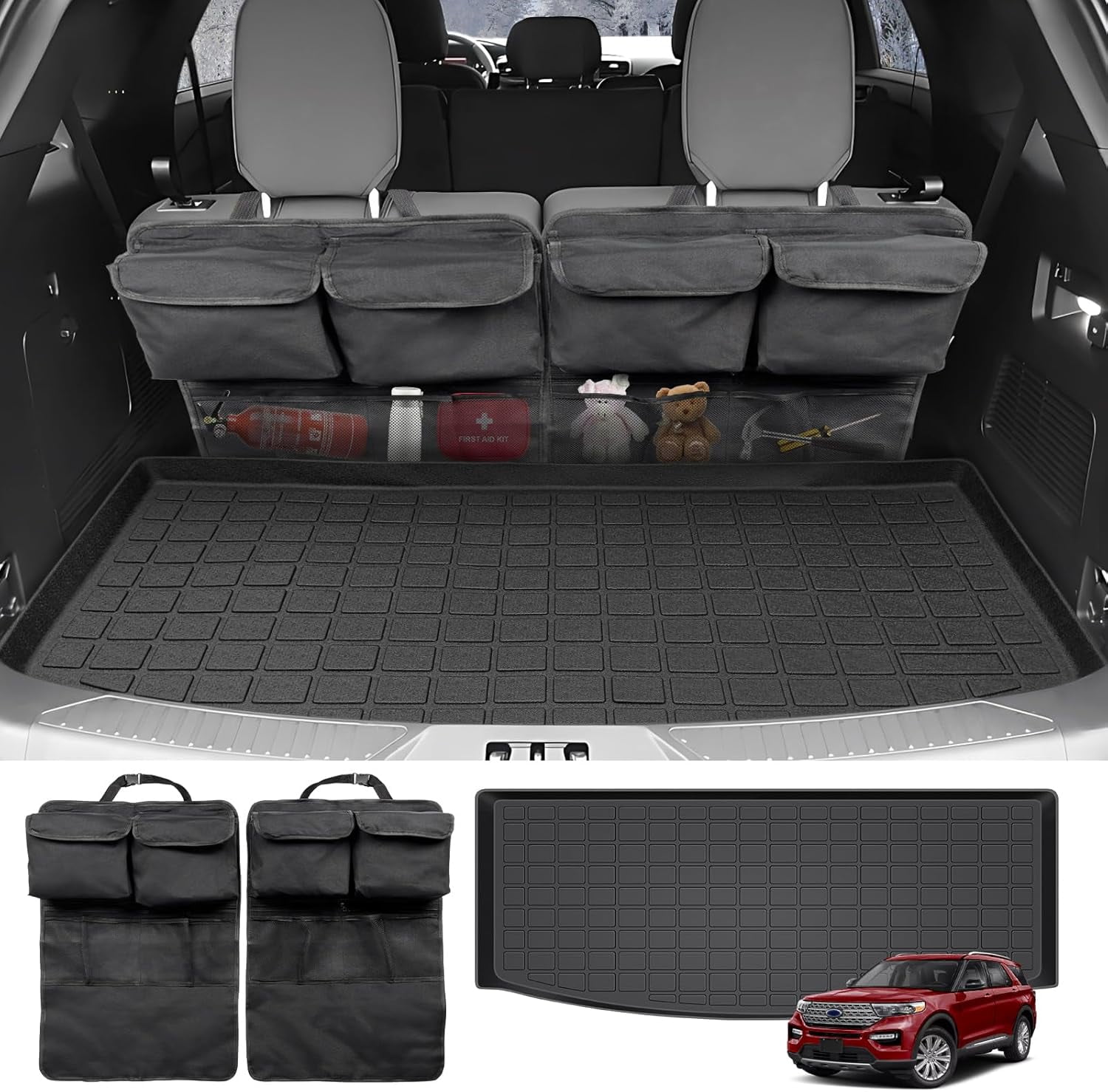 Cargo Mat Trunk Organizer Compatible with 2020-2024 Ford Explorer ...