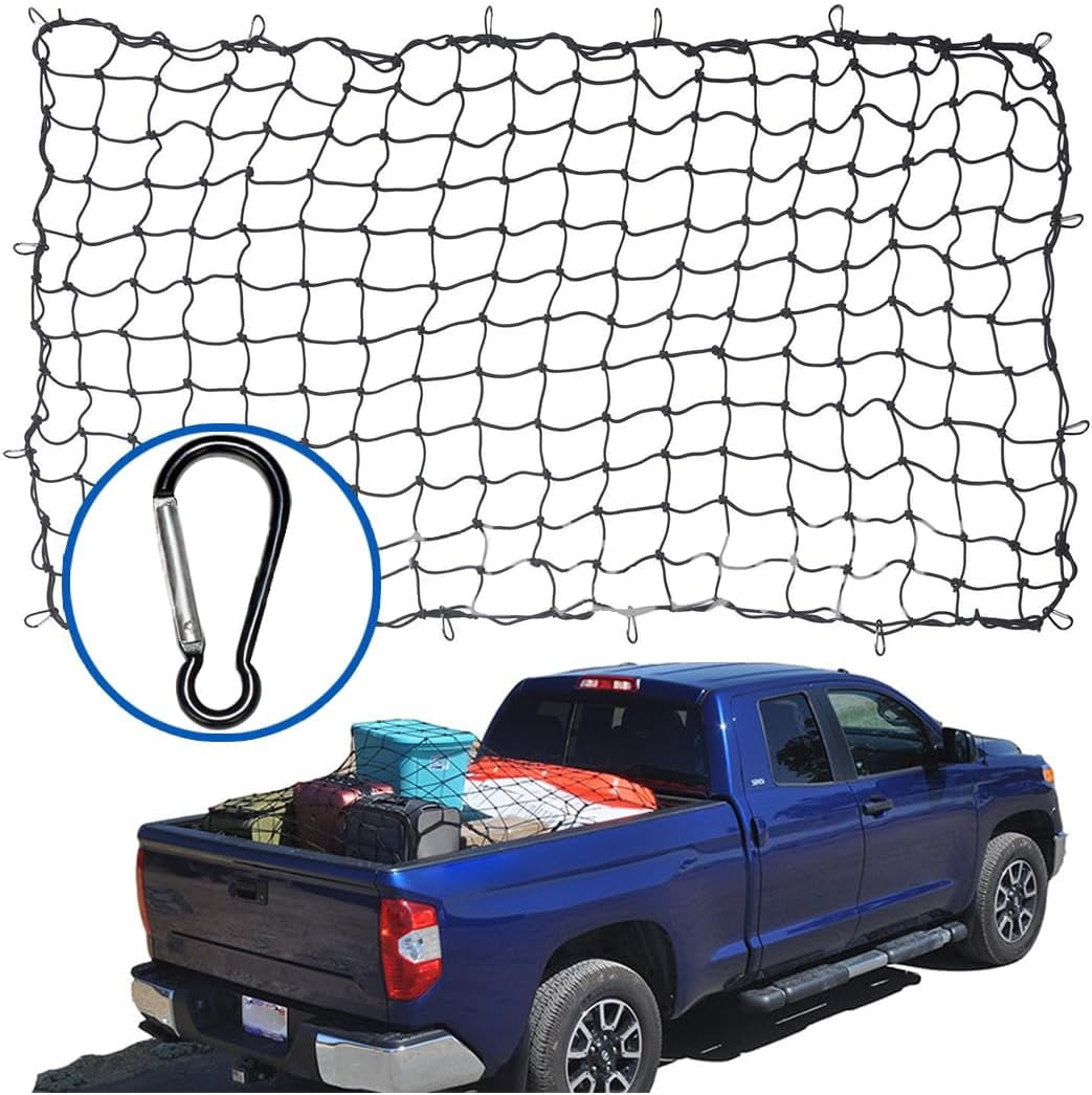 Cargo Net for Pickup Truck Bed, 4'x6' Stretches to 8'x12', Roof Rack ...