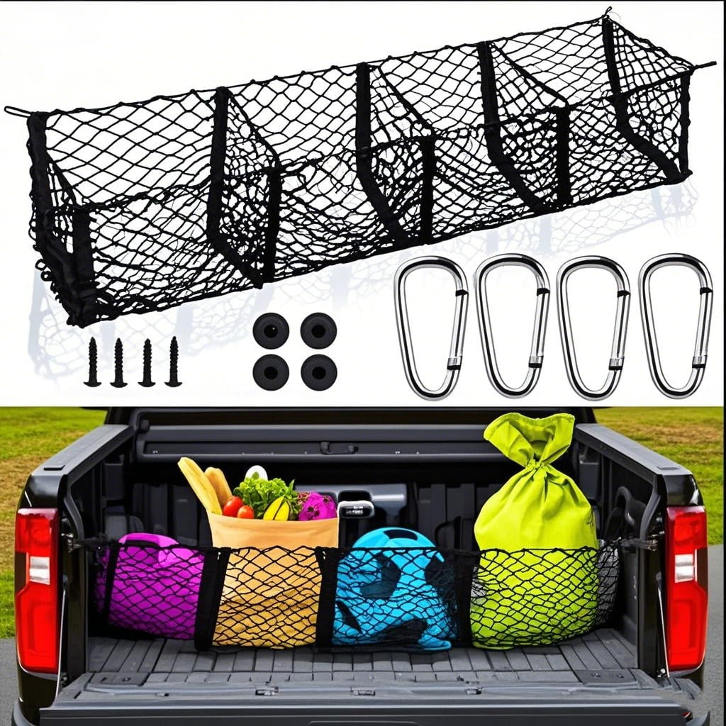 Cargo Net for Pickup Truck Bed- 59 ×11.8 inch Adjustable Elastic Mesh ...