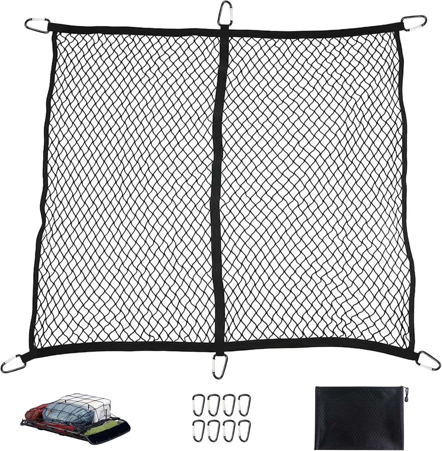 Cargo Net for Pickup Truck Bed Highly Stretchable 4'x4' to 7'x7' with ...