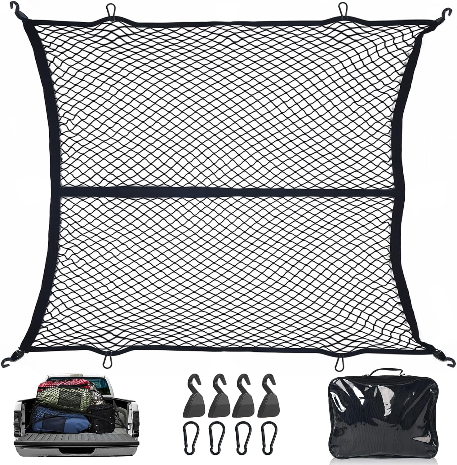 Cargo Net for Pickup Truck Bed,Truck Bed Net,Stretchable Mesh Organizer ...