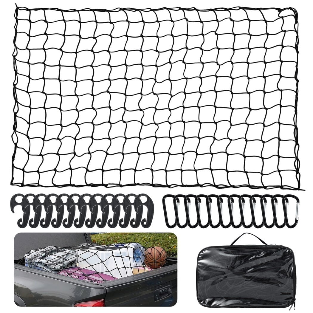 Peaoy Cargo Net for Pickup Truck, Stretchable Latex Net 4 x 6 Ft ...