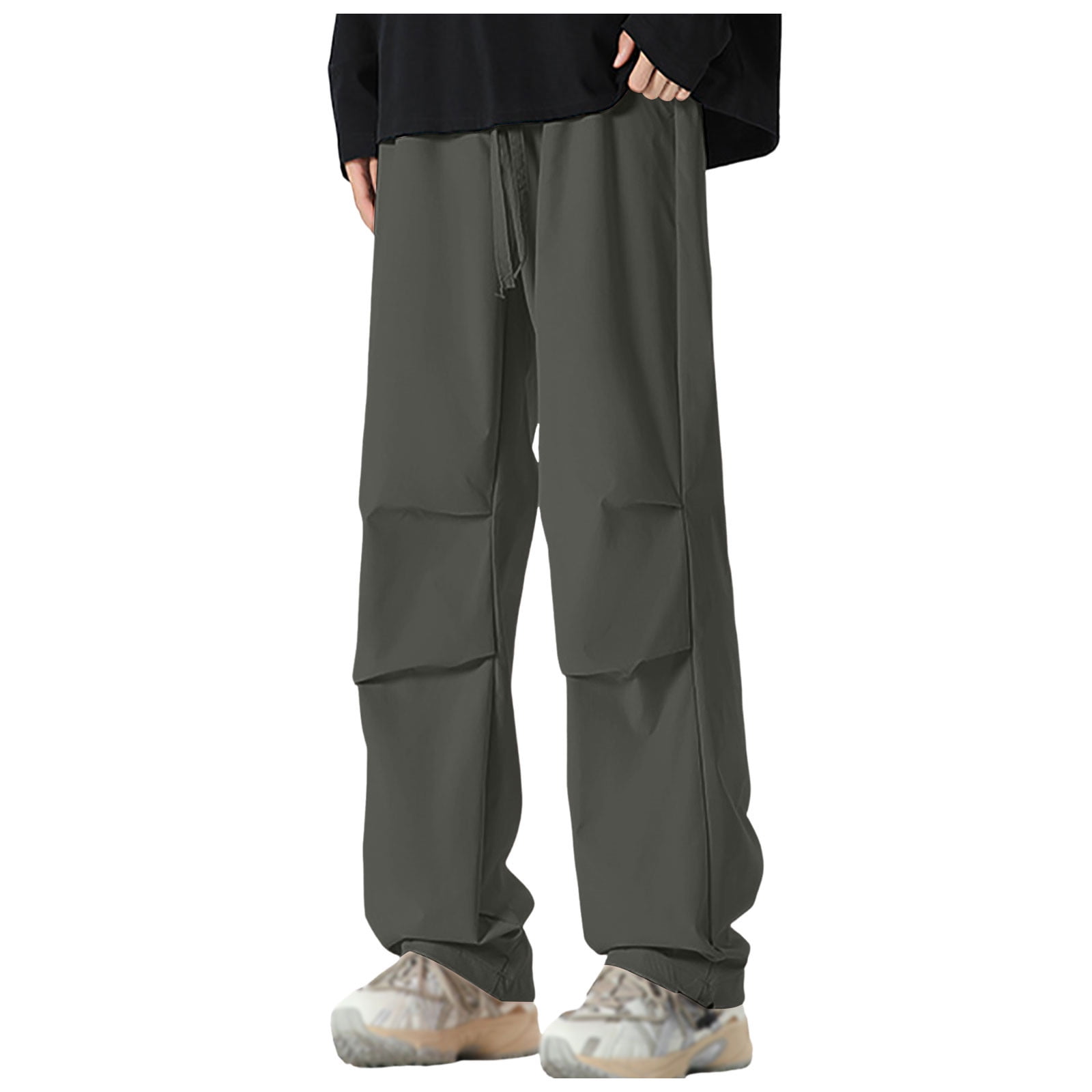 Cargo Pants 2024 Autumn New Men's Solid Color Wide Leg Paratrooper ...