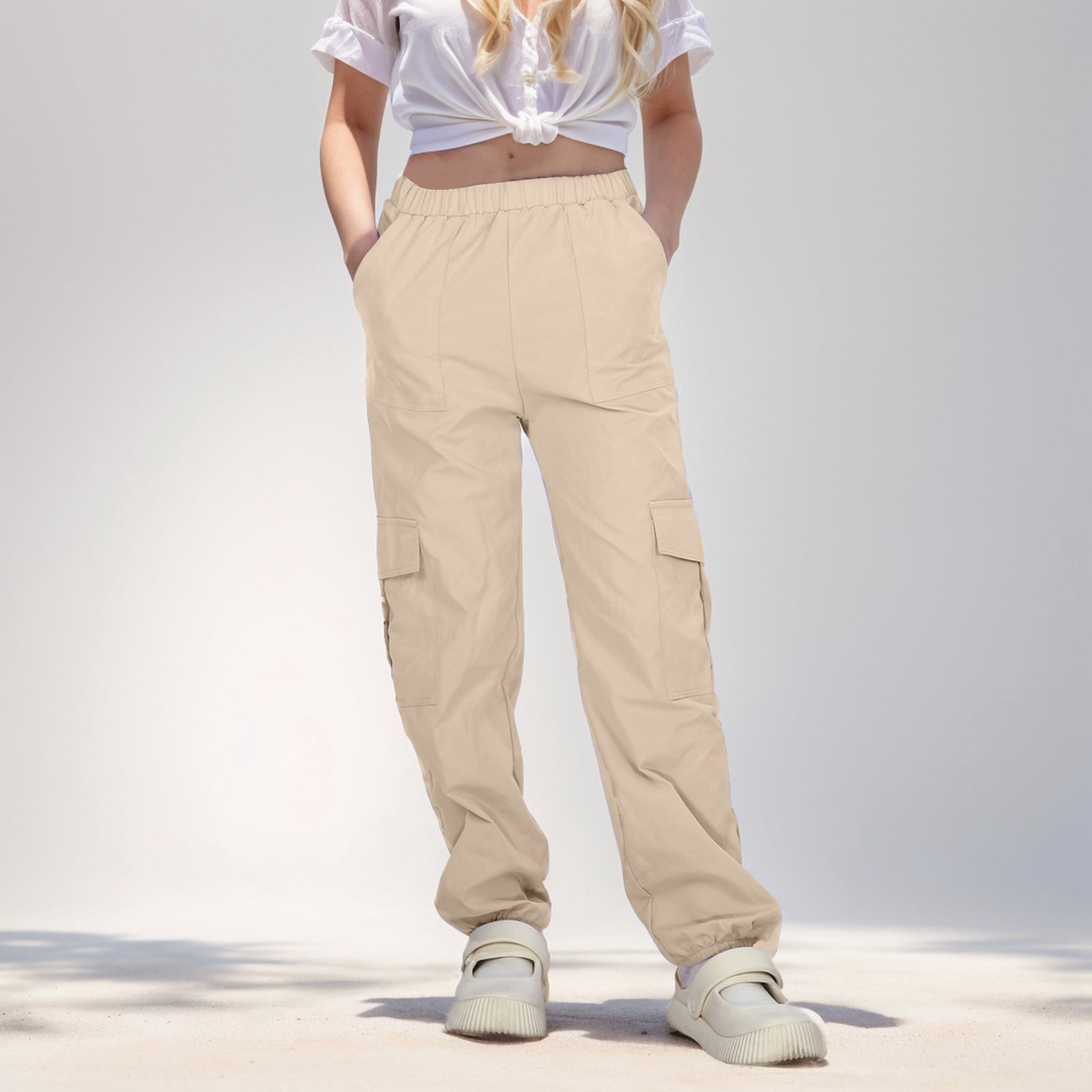 Cargo Pants For Girls Cargo Jogger Pants Casual Girl's Elastic Waist ...
