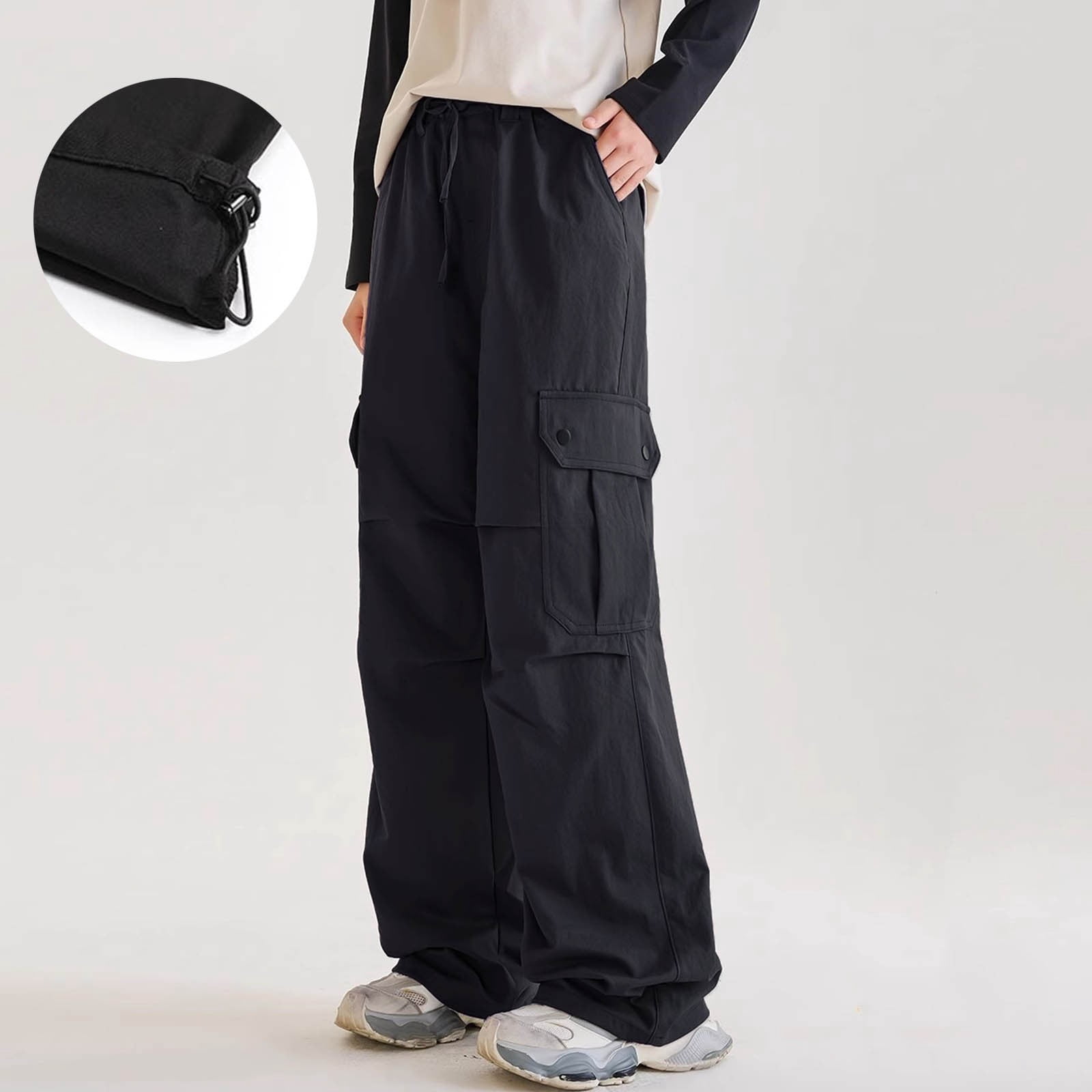 Cargo Pants for Girls 10-12 High Waisted Wide Leg Pants Y2K Lightweight ...