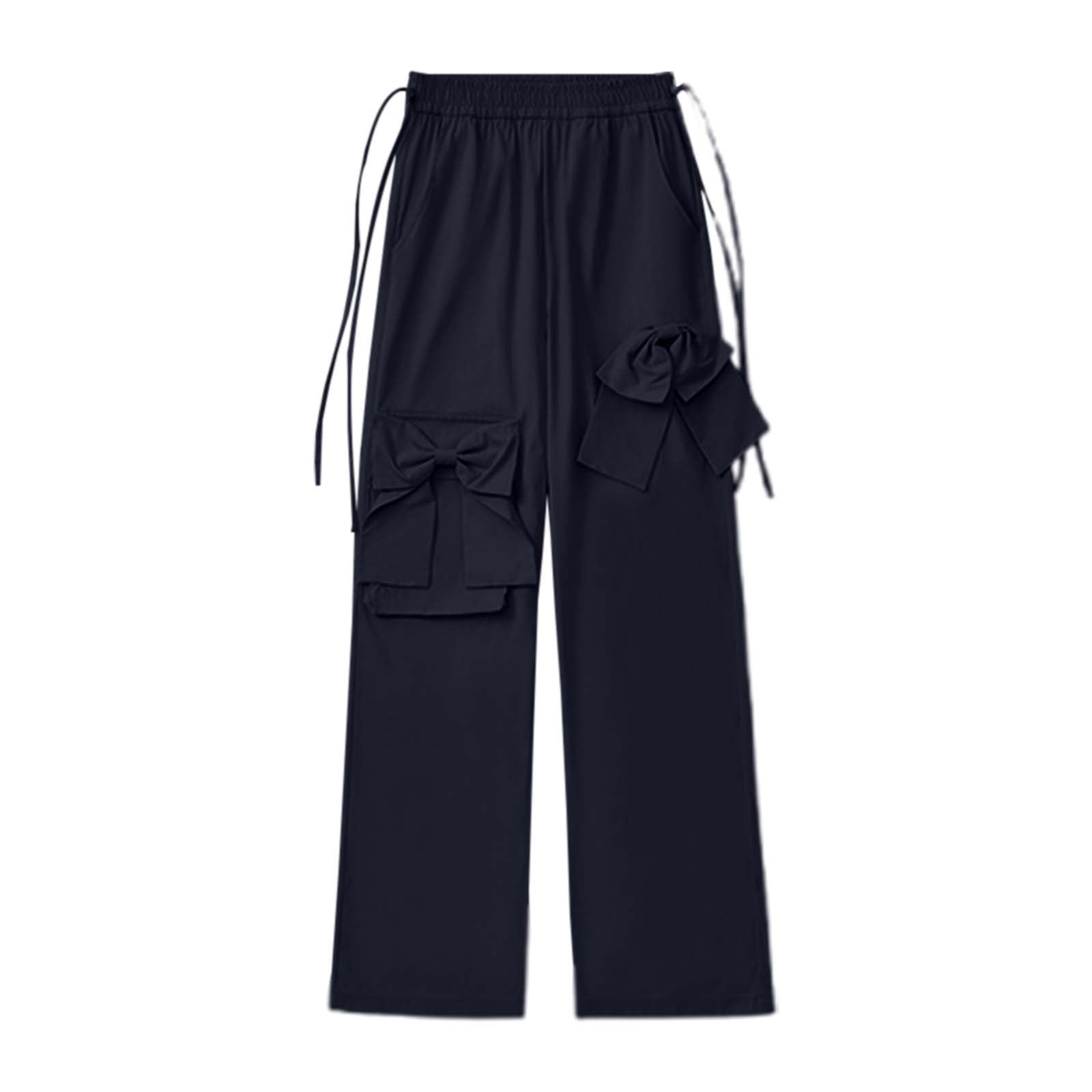 Girls Cargo Pants High Elastic Waisted Drawstring Baggy Cargo Pants ...