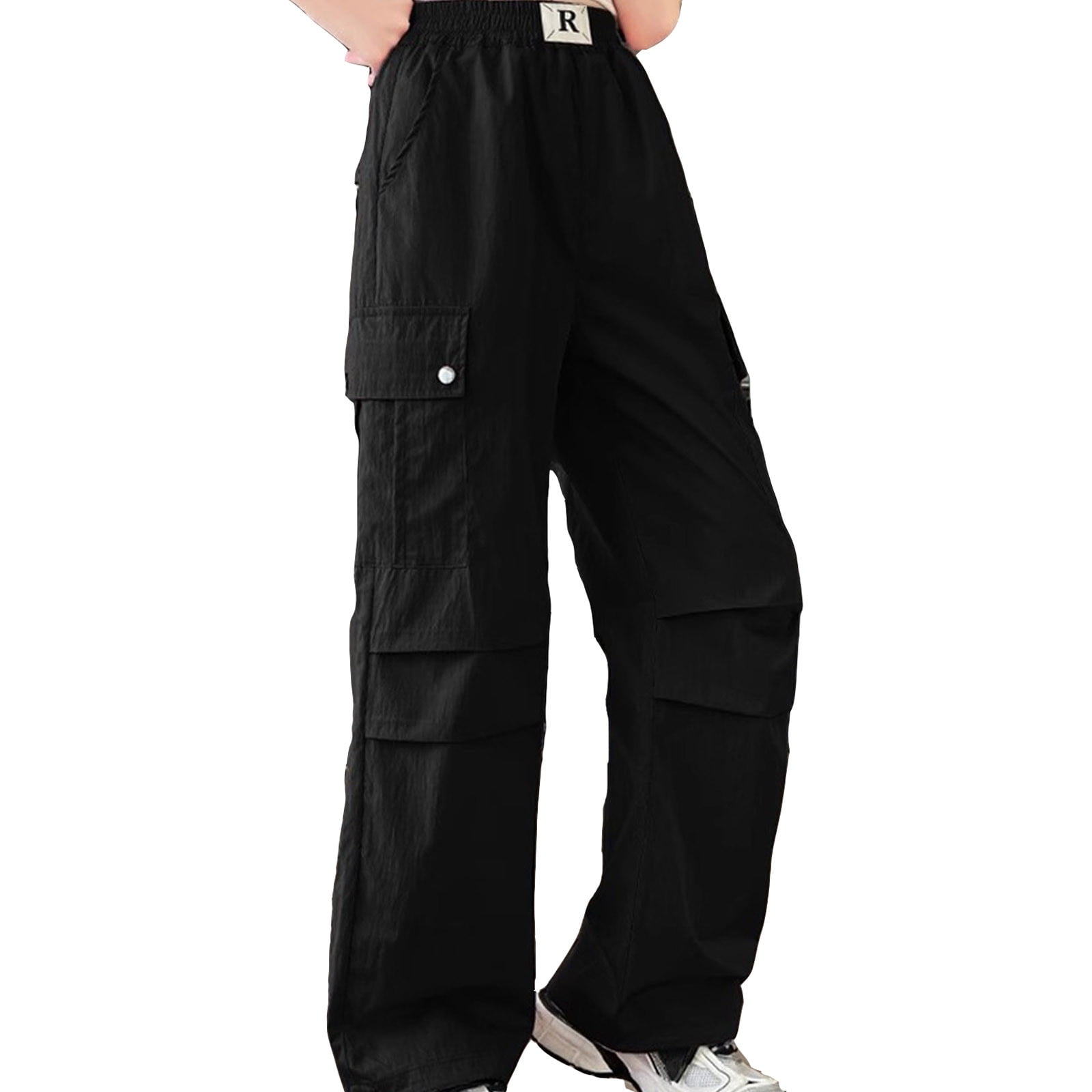 Cargo Pants for Girls High Elastic Waisted Drawstring Cargo Joggers ...