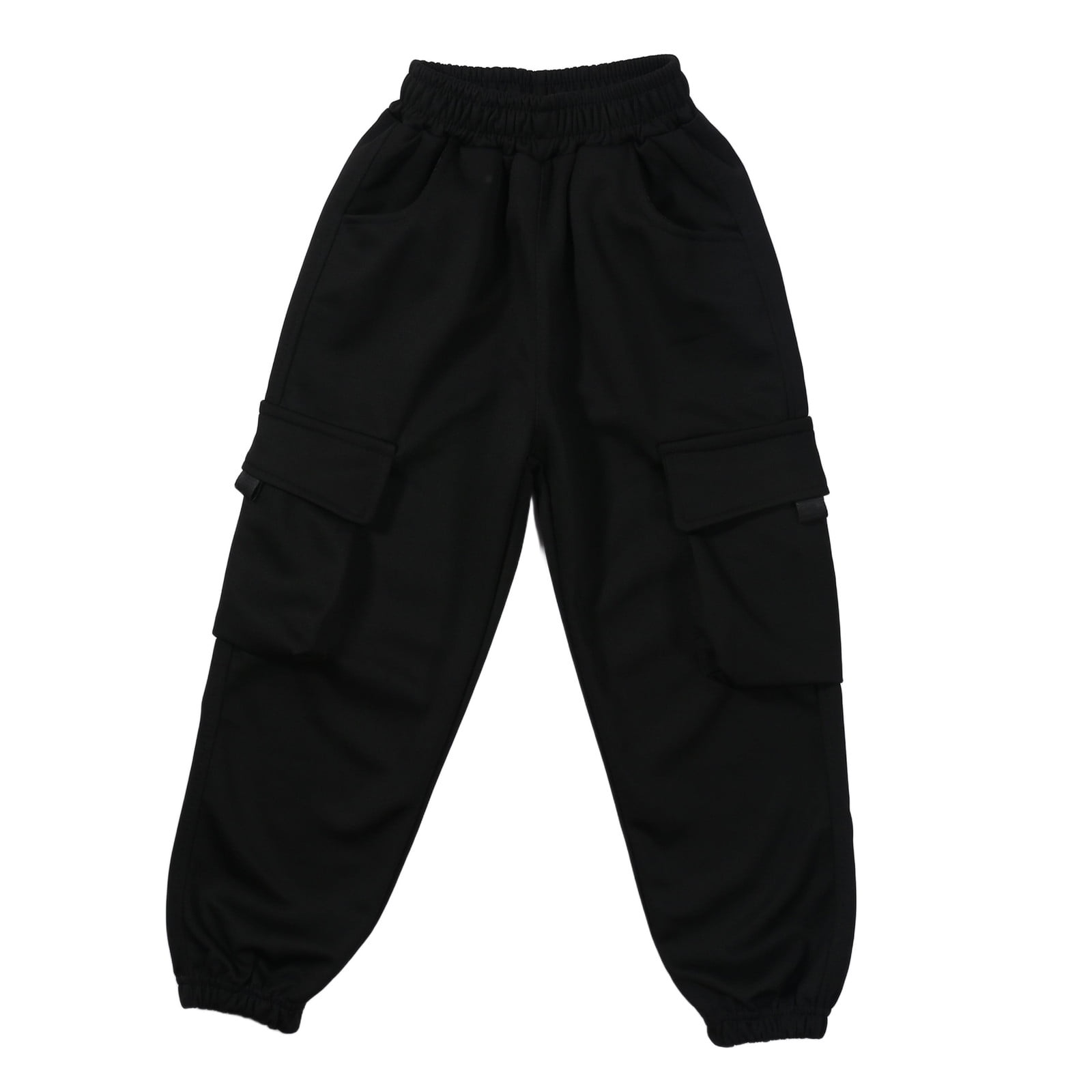 Cargo Pants Kids Casual Baggy Pants Kids Elastic Waist Black Cargo with ...