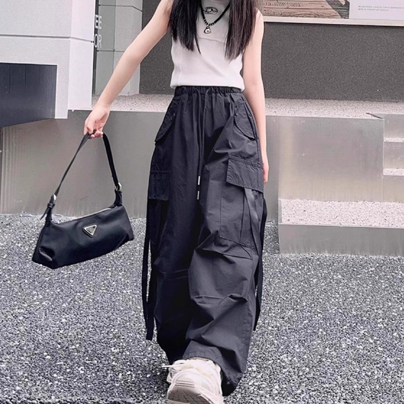 Cargo Pants Kids Slim Fit Baggy Cargo Pants Wide Leg Black Cargo with ...