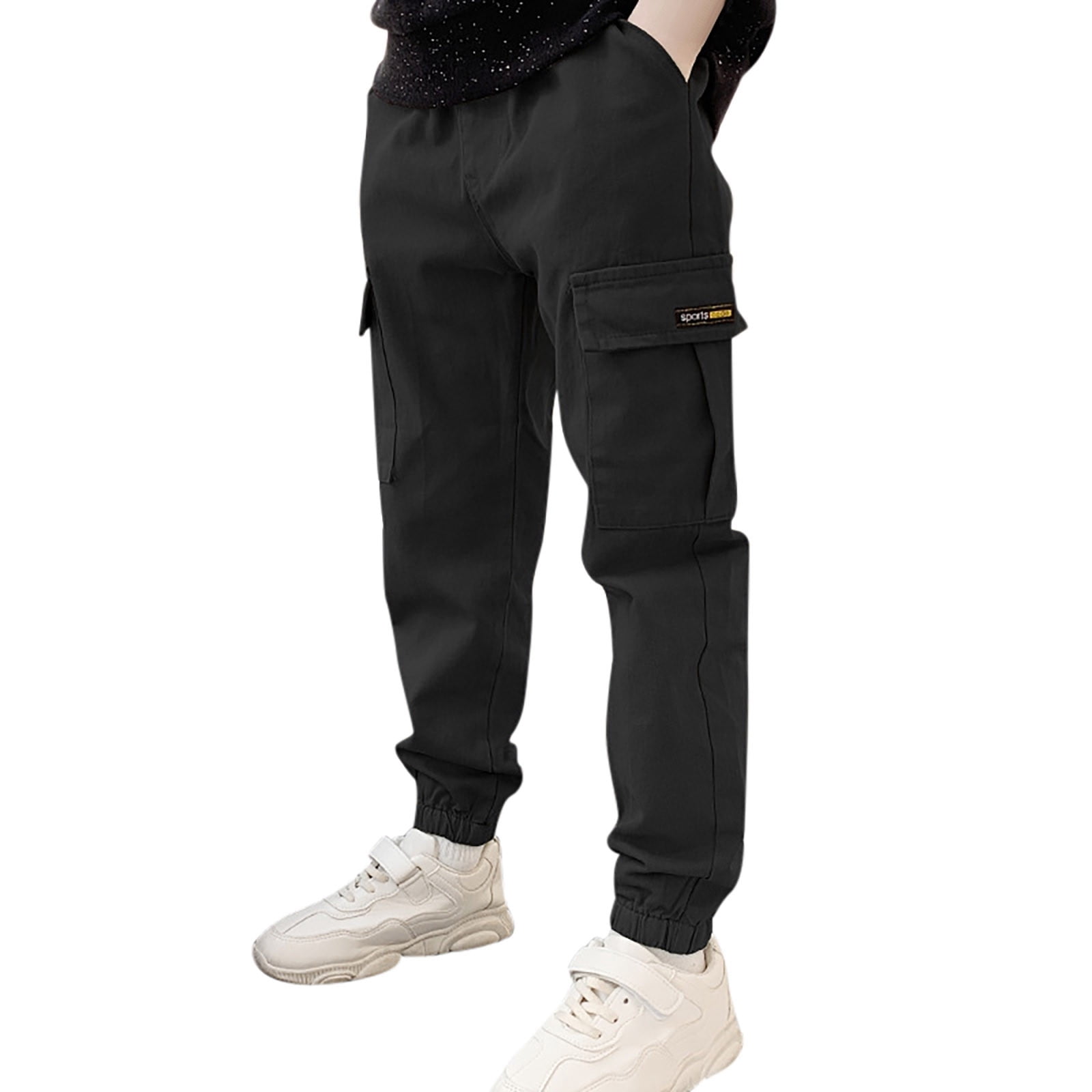Cargo Pants Kids with Pockets Casual Straight High Waist Wide Leg Pants ...