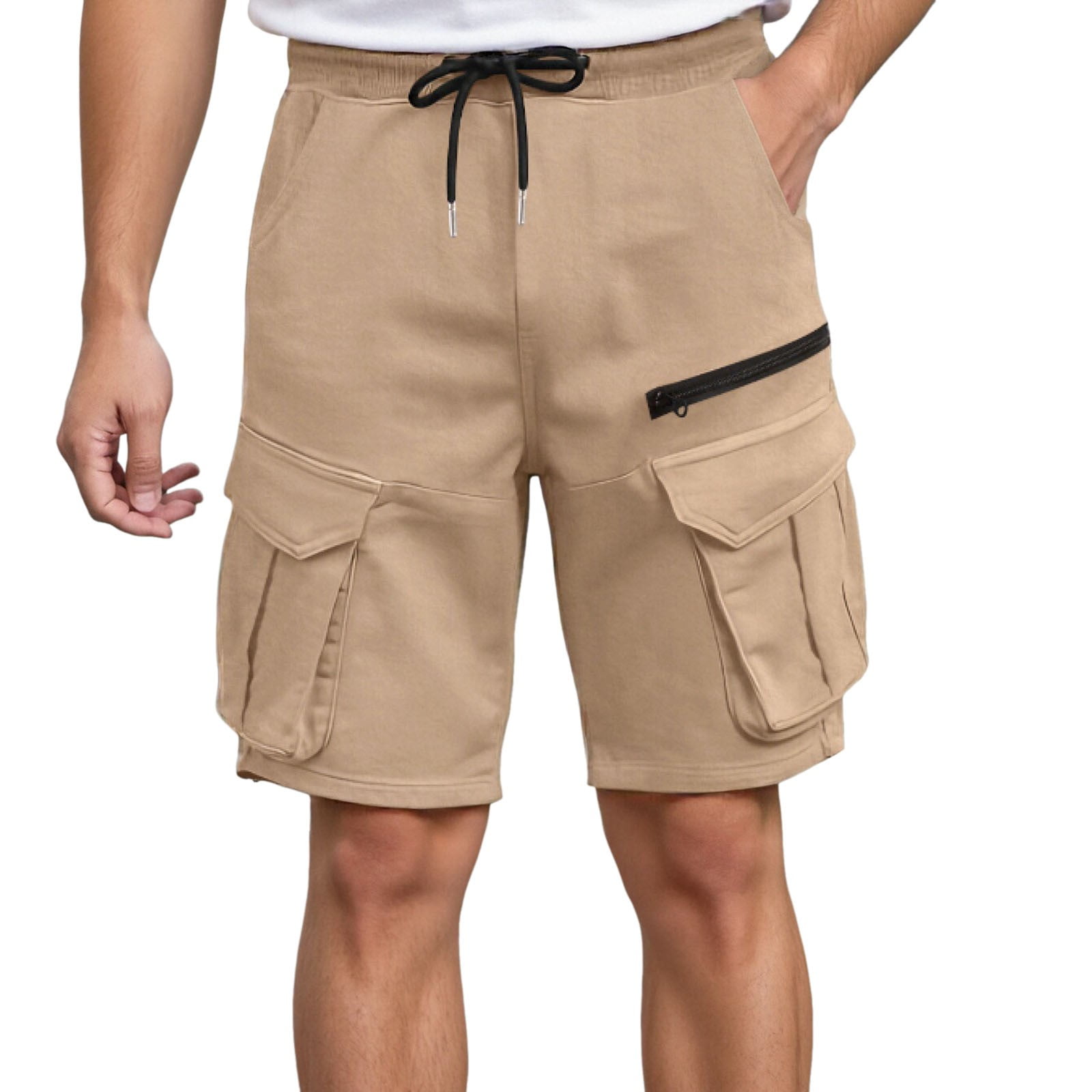 Cargo Pants for Men,Cargo Shorts Summer Work Shorts Elastic Waist Sports Outdoor Leisure ...