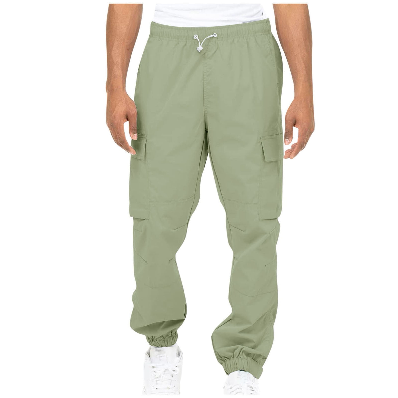 Cargo Pants for Men Casual Drawstring Joggers Hiking Pants Loose ...