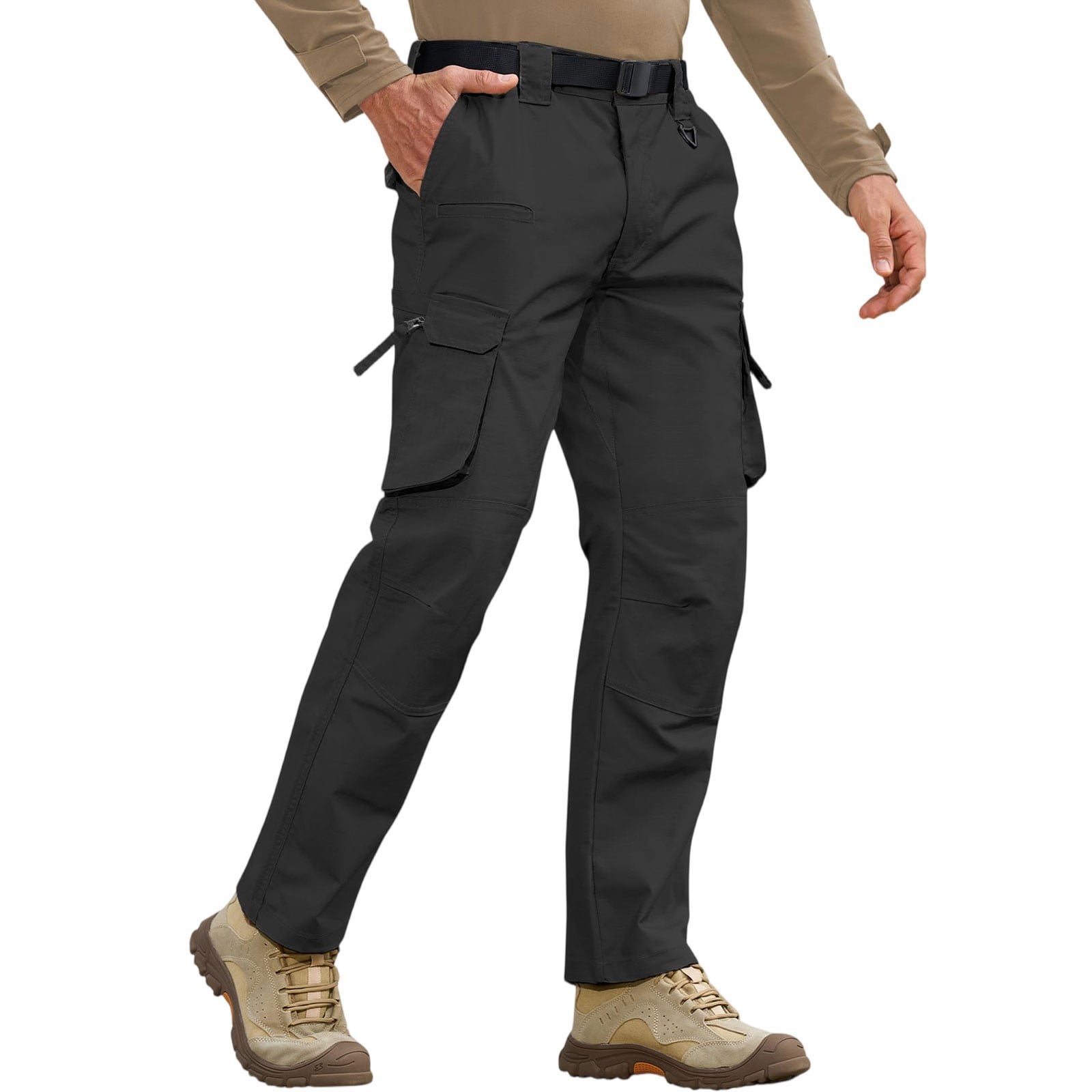 Cargo Pants for Men Durable Ripstop Elastic Waist Cargo Pants ...
