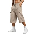 Cargo Pants Men Lightweight Casual High Waisted Cropped Summer Trousers ...
