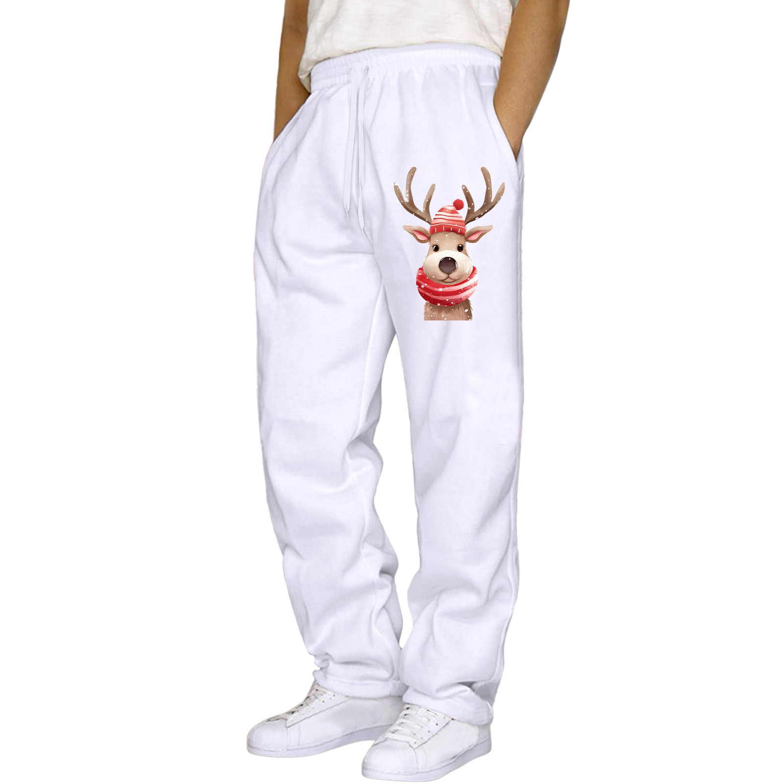 Cargo Pants for Men Mens Christmas Hop Pants Casual Solid Color Track ...