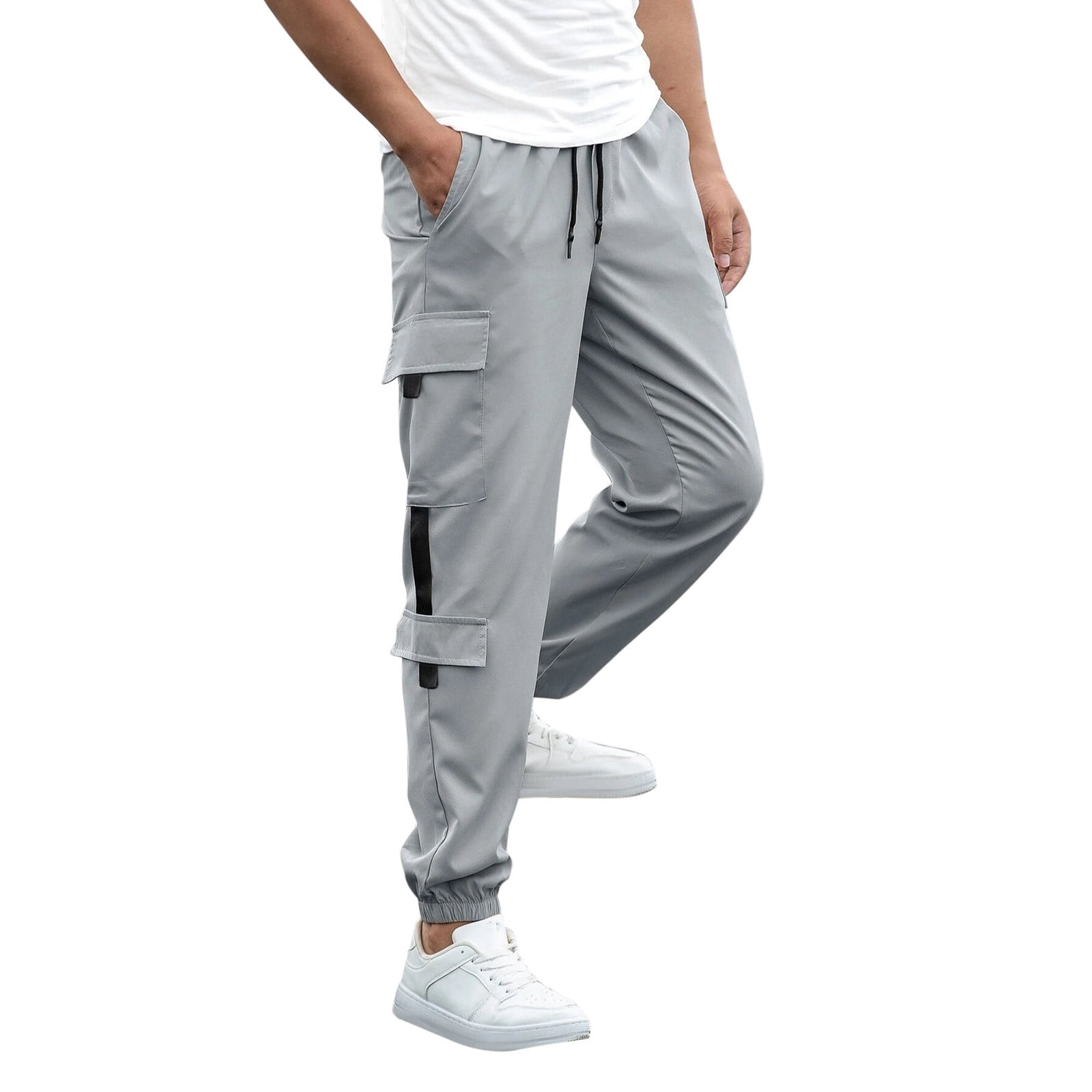 Cargo Pants Men Mens Spring Fashion Casual Pure Cotton Solid Color ...