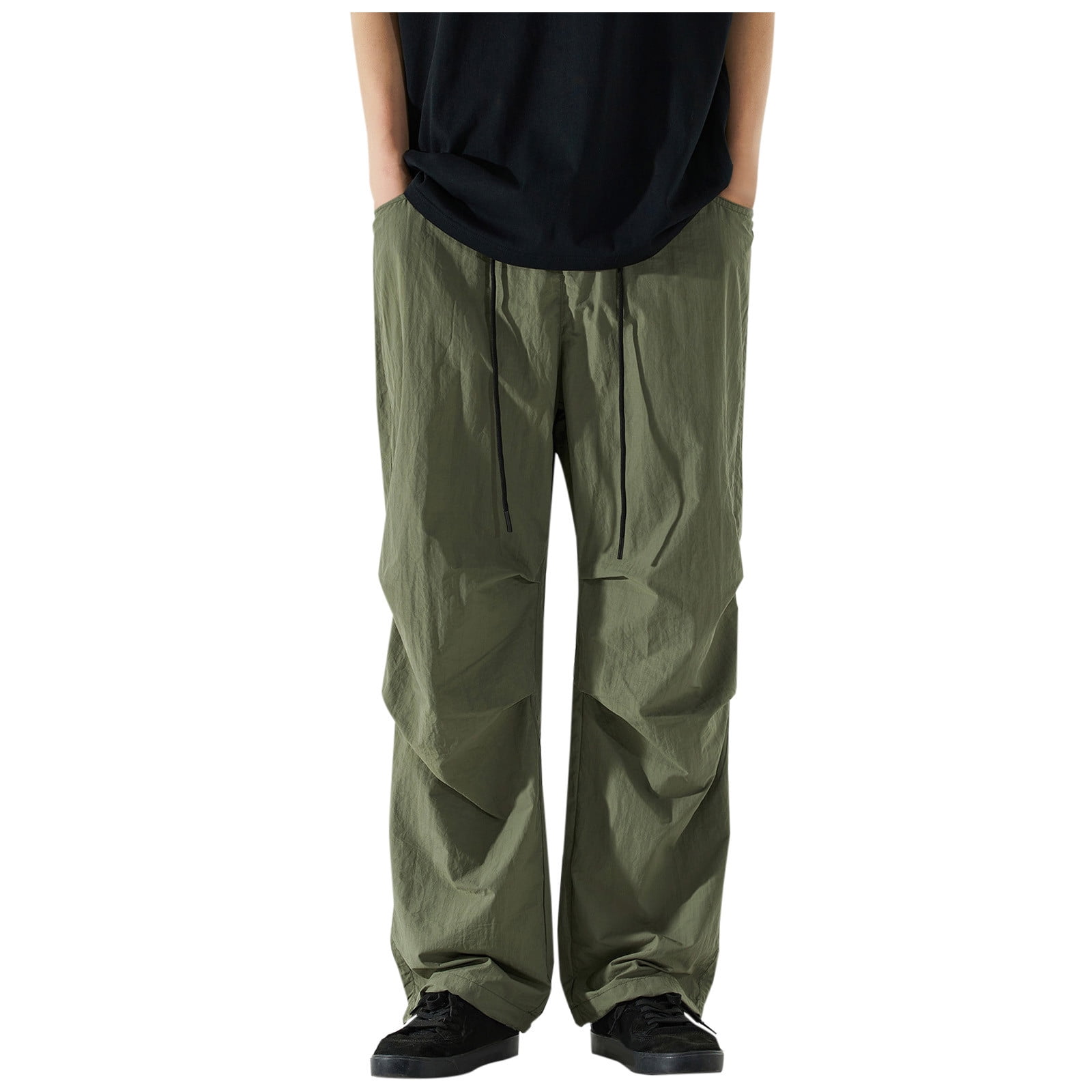 Cargo Pants for Men Qiggri Wide Leg Paratrooper Ice Silk Workwear Pants ...
