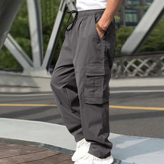 Cargo Pants Men Relaxed Fit Straight Leg Men's Casual Pants Workout ...