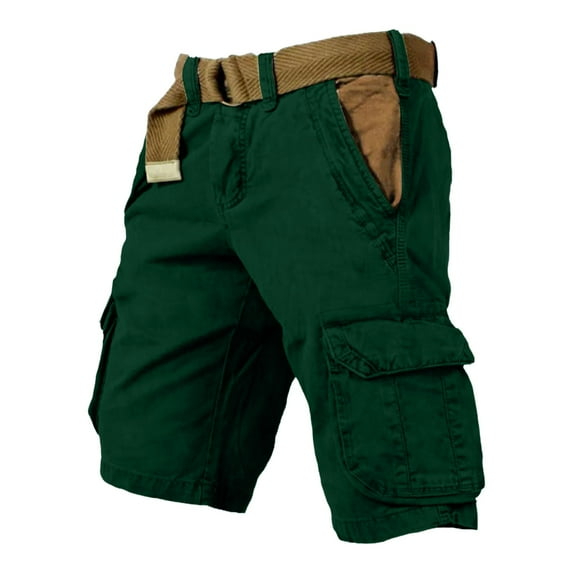 Cargo Pants Men Work Casual Cropped Pants Solid Color Straight Leg ...