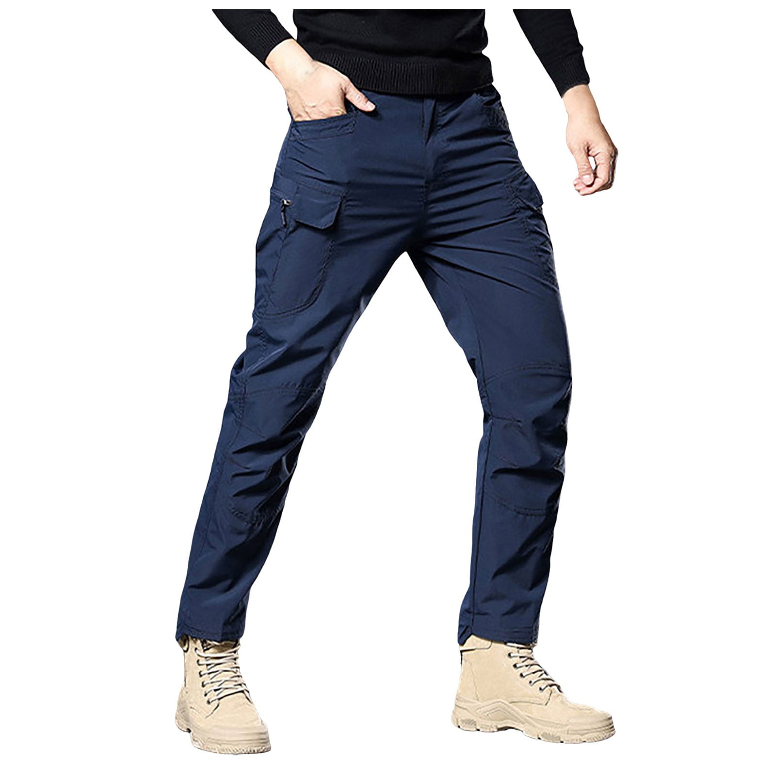 Cargo Pants Men's Summer Slacks Cargo Pants Straight Leg Slim Trousers ...