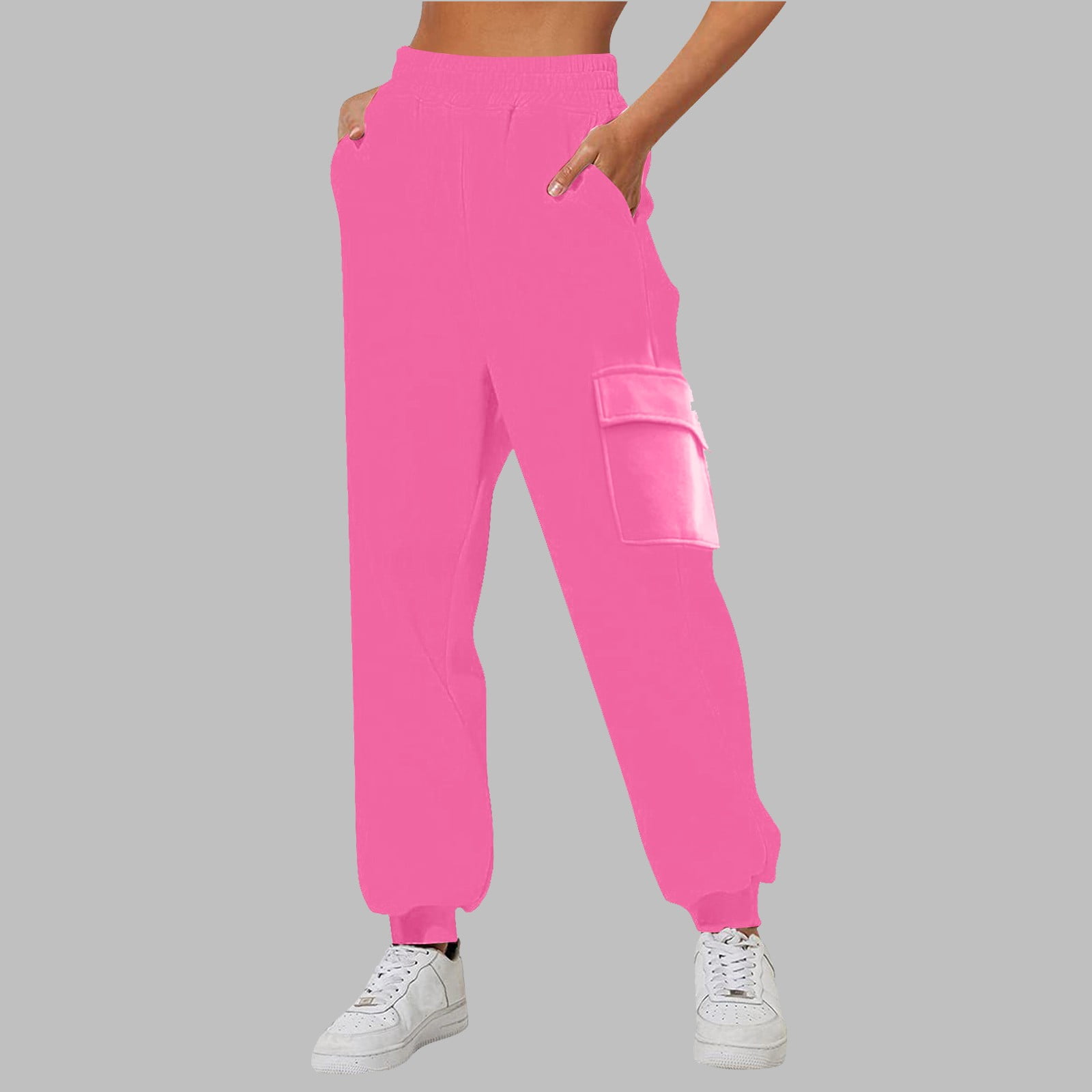 Cargo Pants Women Elastic Waist Pants Baggy Sweatpants Womens Joggers ...