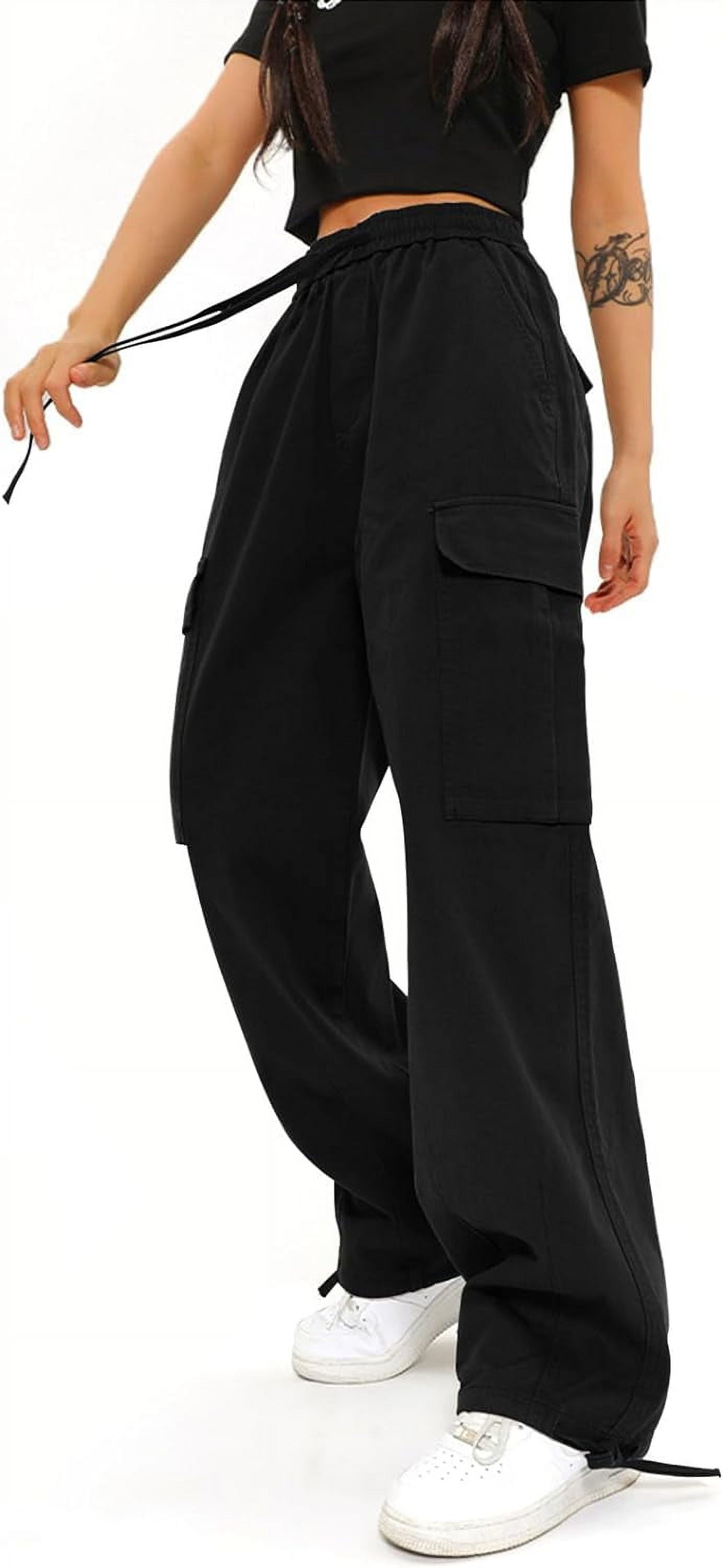 Cargo Pants Women High Waist Baggy Cargo Pants Cotton Multiple Pockets