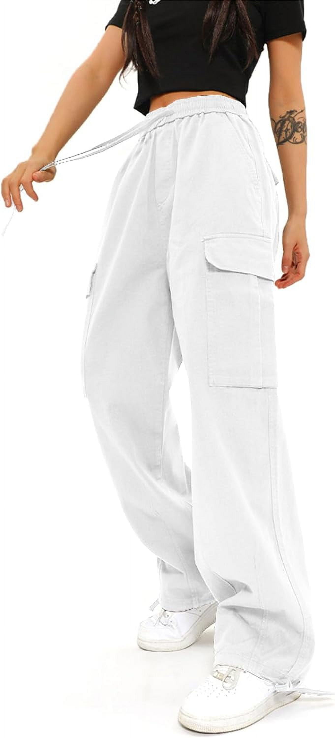 Cargo Pants Women High Waist Baggy Cargo Pants Cotton Multiple Pockets
