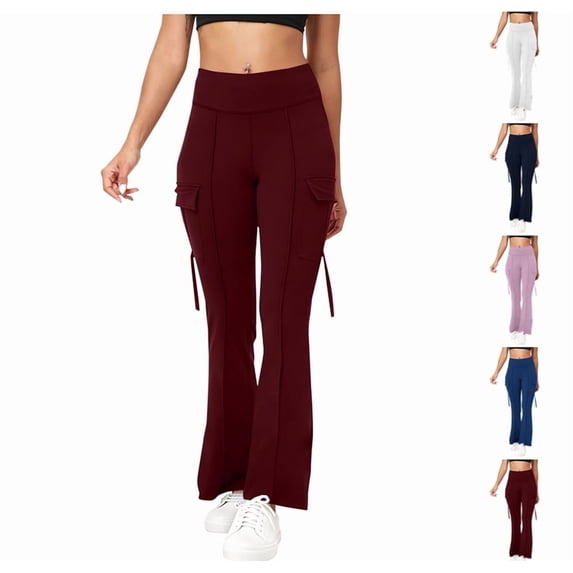Cargo Pants Women High Waist Casual Plus Size Flare Leggings with ...