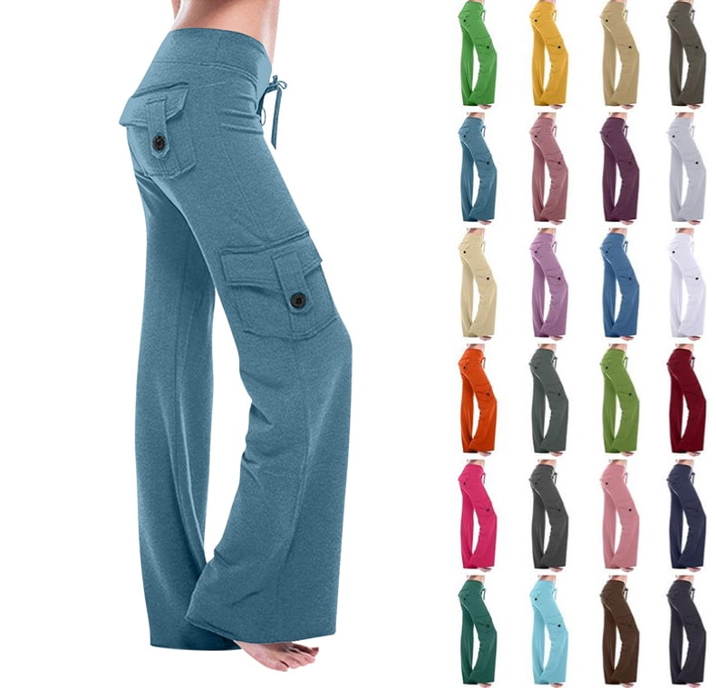 Cargo Pants Women High Waist Casual Plus Size Flare Leggings with ...