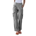 Cargo Pants Women Loose High Waisted Wide Leg Pants with Pockets Casual ...
