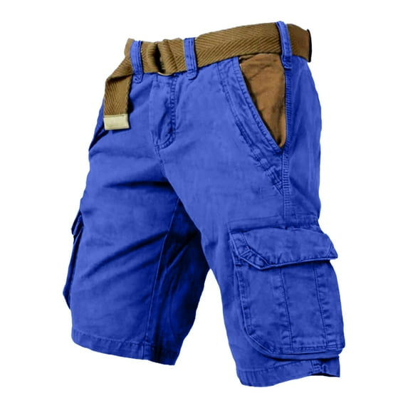 Cargo Pants for Men Baggy Casual Cropped Pants Solid Color Straight Leg ...