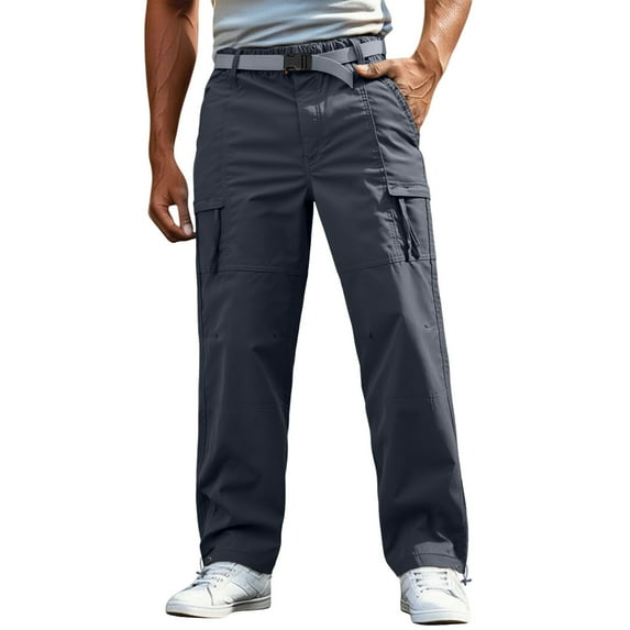 Cargo Pants for Men Baggy Casual Outdoor Pants Multi Pockets Straight ...