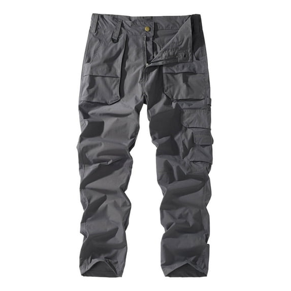 Cargo Pants for Men Baggy Casual Solid Color Straight Leg Pants with ...