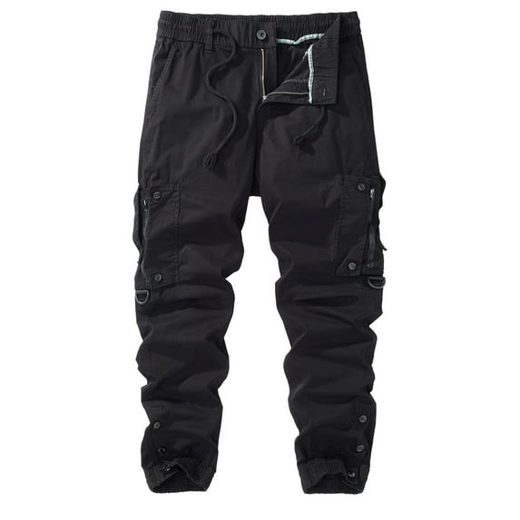 Cargo Pants for Men Baggy Cotton Workwear Pants Outdoor Utility Multi ...