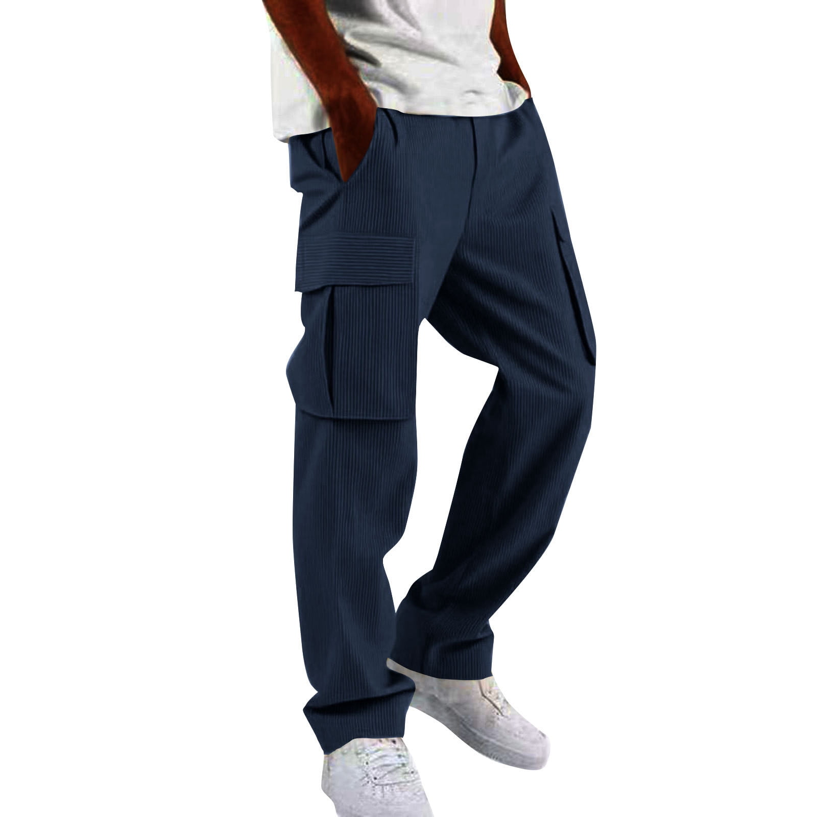 Cargo Pants for Men Baggy Open Bottom Track Pants Lightweight High ...