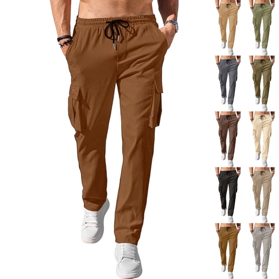 Cargo Pants for Men Casaul Workout Relaxed Fit Joggers Baggy ...