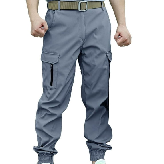 Cargo Pants for Men Elastic Waist Multiple Pockets Tactical Pants ...