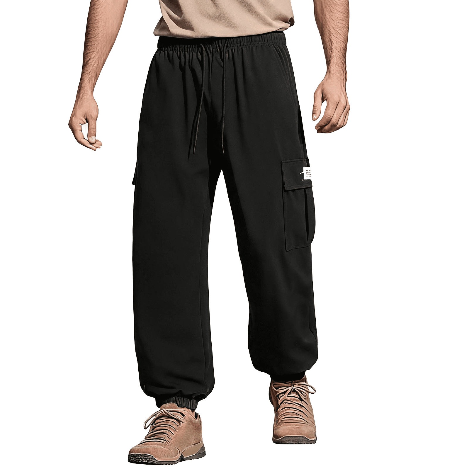 Cargo Pants for Men, Mens Baggy Joggers Sweatpants Drawstring Elastic ...