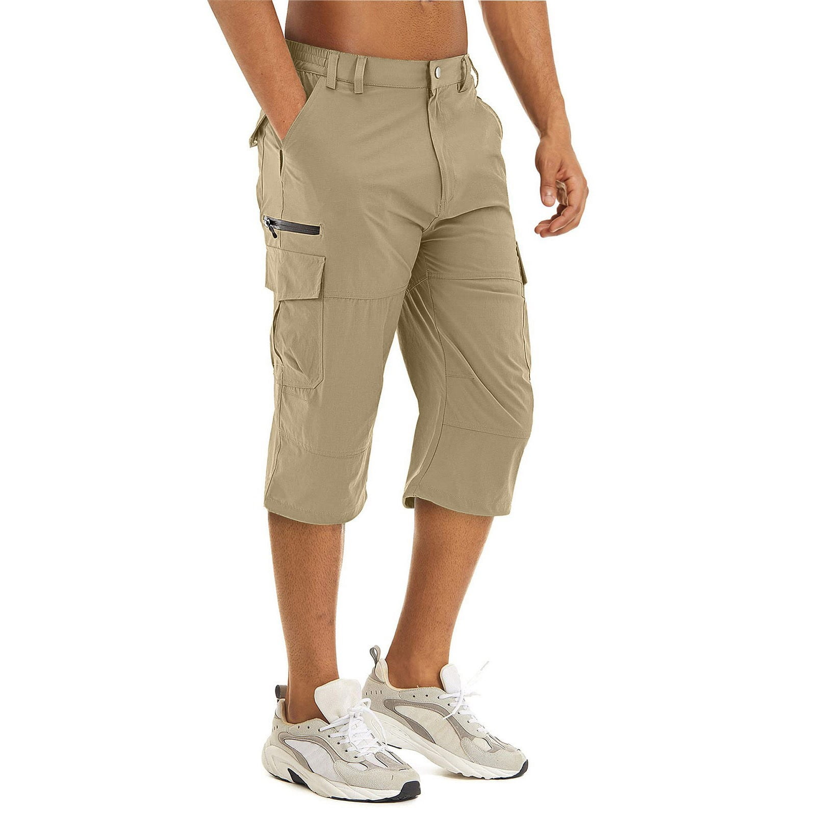 Cargo Pants for Men Outdoor Hiking Capri Pants Casual Summer Mens ...