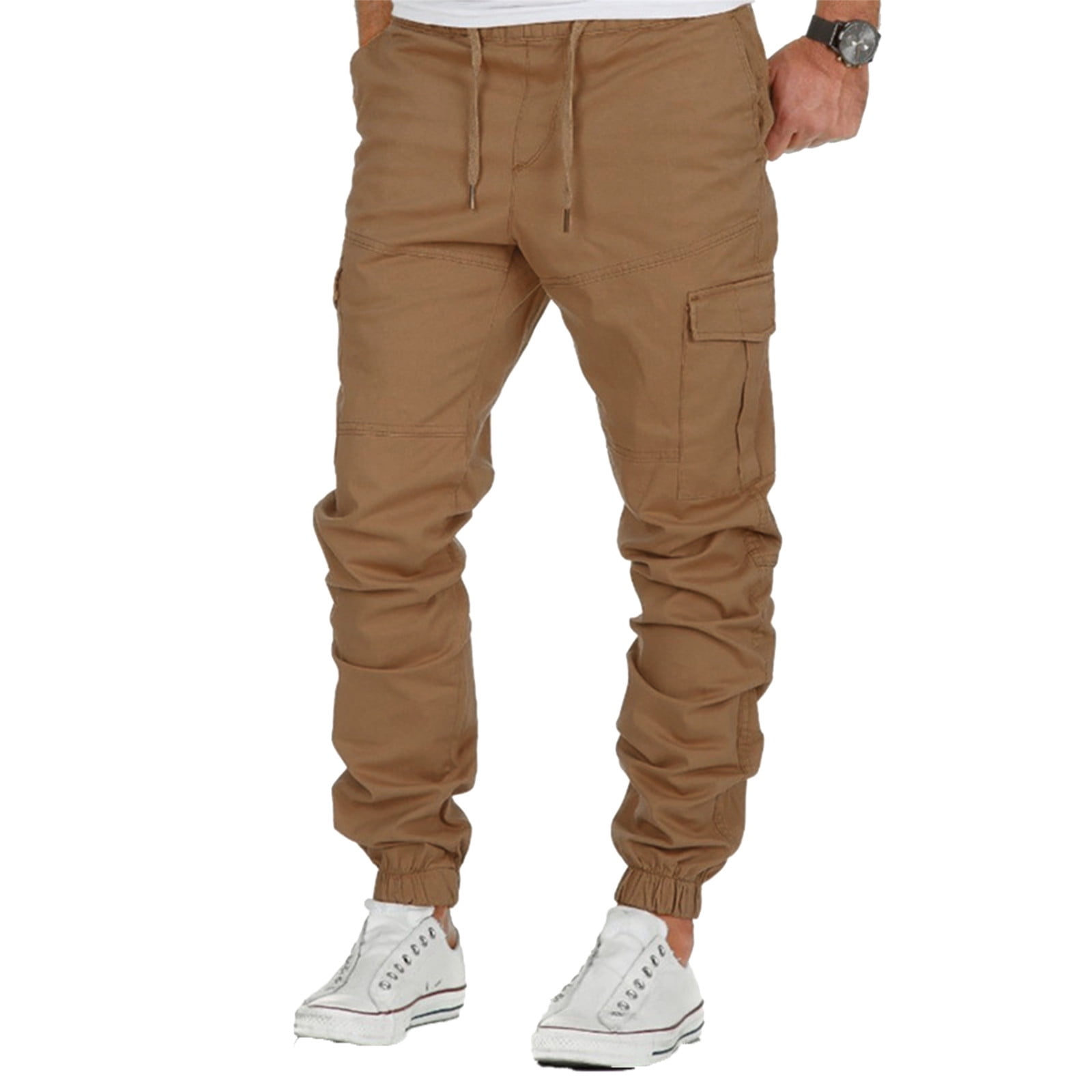 Men's Relaxed Fit Cargo Pants with Multi-Pockets for Four Seasons, Big ...
