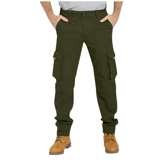 Cargo Pants for Men Stretch Straight Leg Baggy Pant with Multi Pockets ...