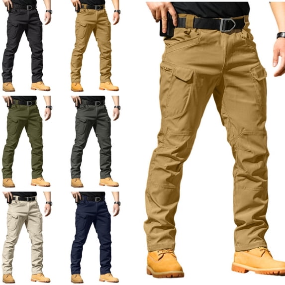 Cargo Pants for Men Water Resistant Relaxed Fit Hiking Work Pants Multi ...