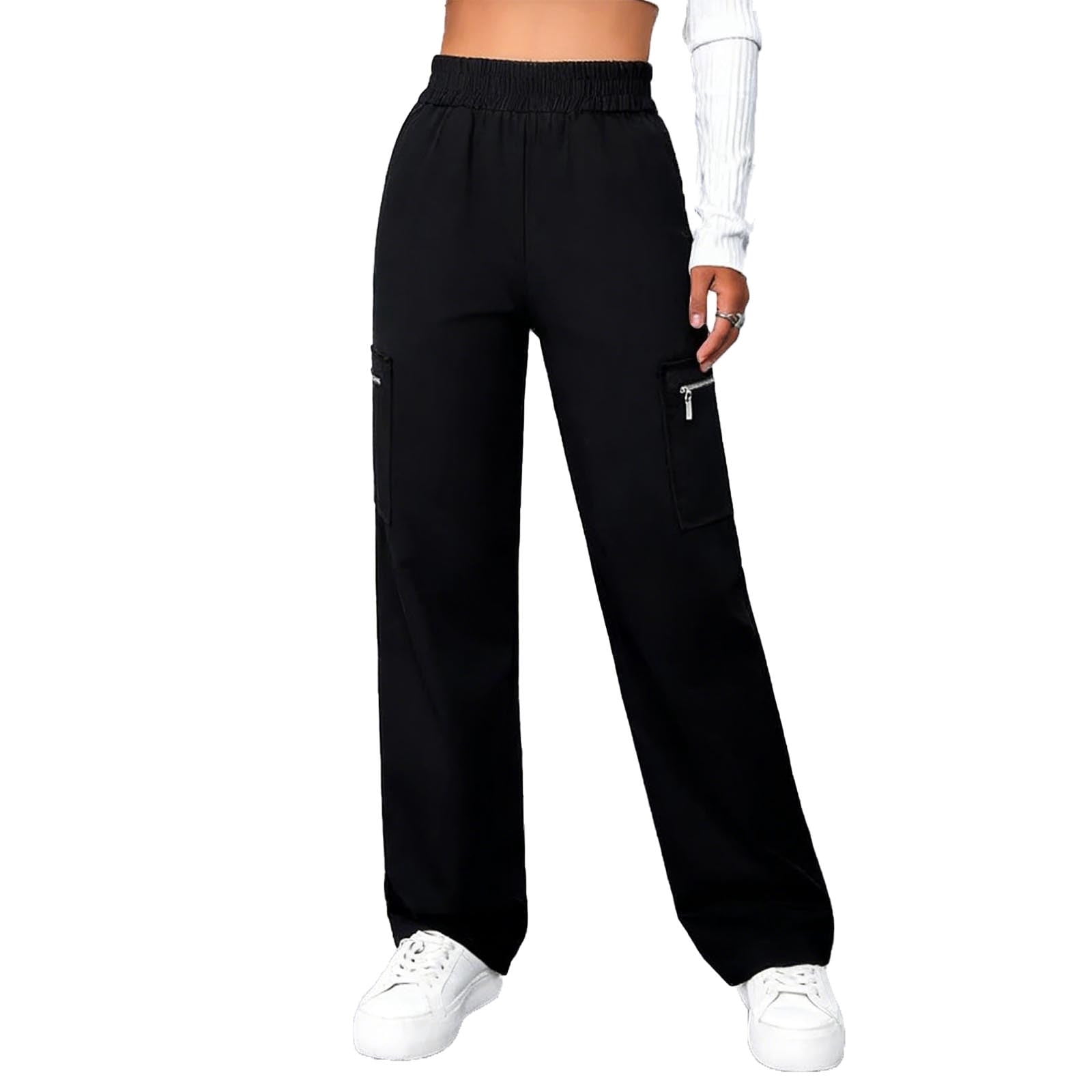 Cargo Pants for Women 2026 High Waist Loose Pants Solid Color Baggy ...