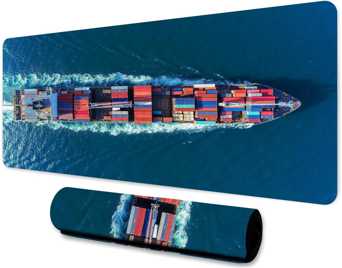 Cargo Ship Mouse Pad 31.5x11.8 Inches Nature''s Ocean Navigation Ship ...