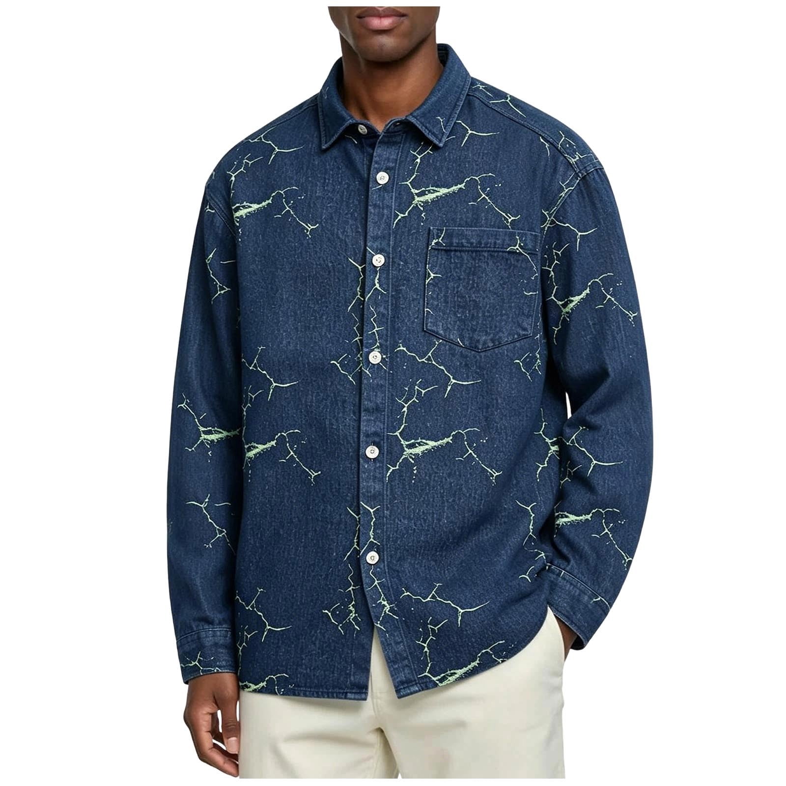 Cargo Shirts For Men Long Sleeve Button Down Collared Workwear Style ...