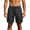 Cargo Shorts For Men Utility Pocket Knee Length Solid Pull On Backyard ...